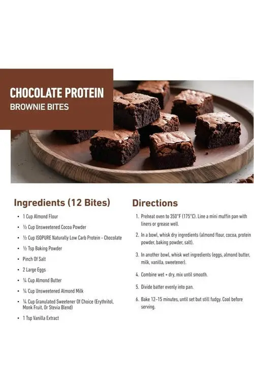 ISOPURE Low Carb Pure Whey Isolate Protein Powder Chocolate
