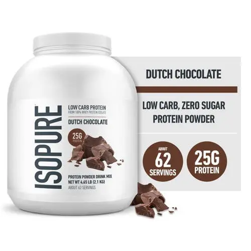 ISOPURE Low Carb Pure Whey Isolate Protein Powder Dutch Chocolate