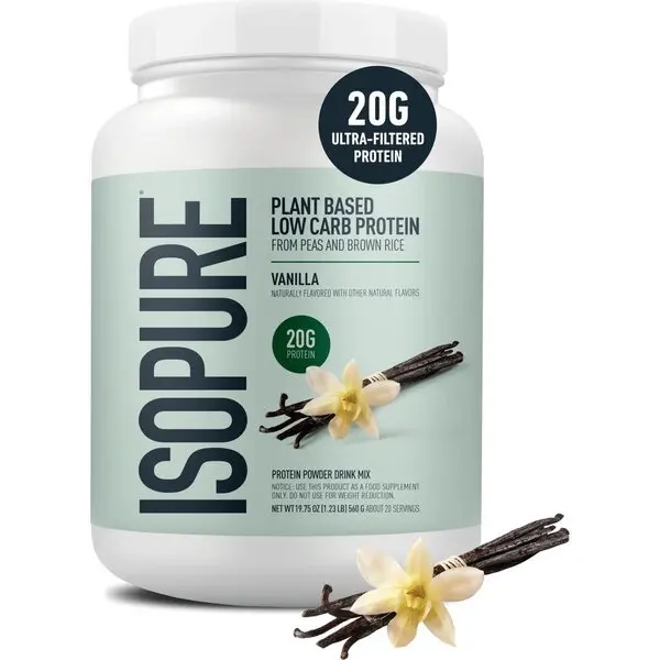 ISOPURE Plant-based Protein Powder Vanilla 20g Pea Brown Rice