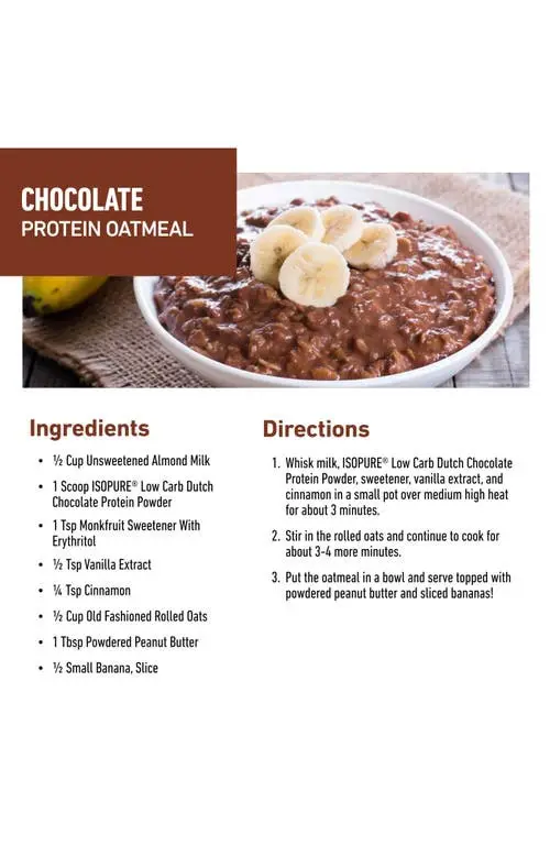 ISOPURE Low Carb Pure Whey Isolate Protein Powder Dutch Chocolate