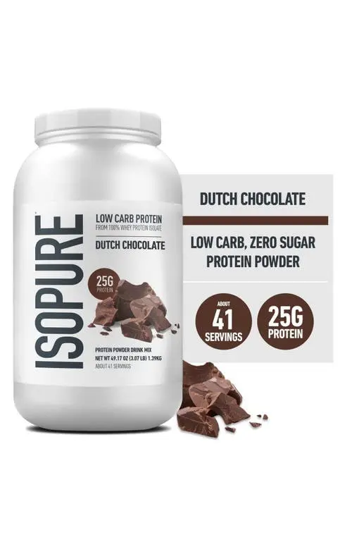 ISOPURE Low Carb Pure Whey Isolate Protein Powder Dutch Chocolate - None