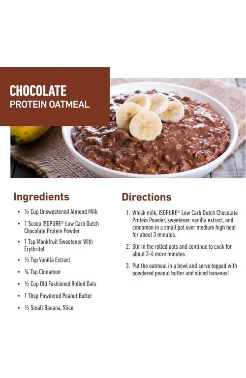 ISOPURE Low Carb Pure Whey Isolate Protein Powder Dutch Chocolate