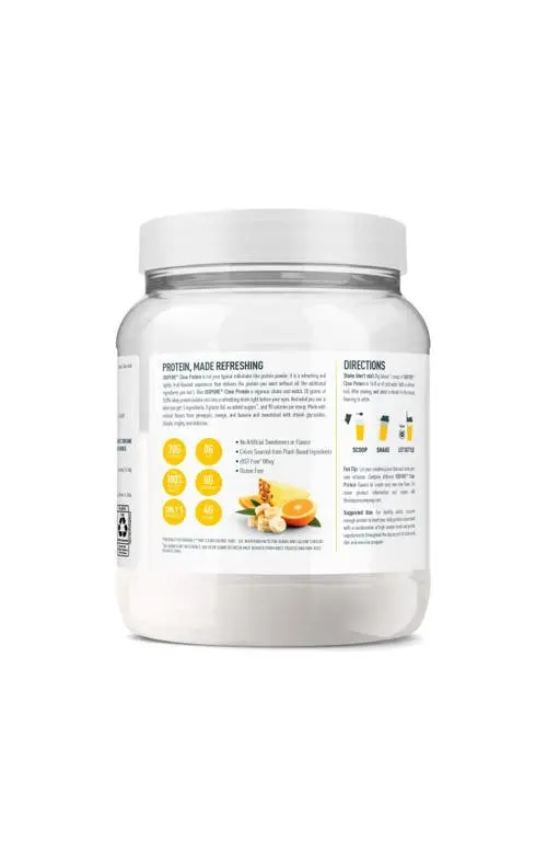 ISOPURE Clear Low Carb Whey Protein Isolate Powder Pineapple Orange Banana
