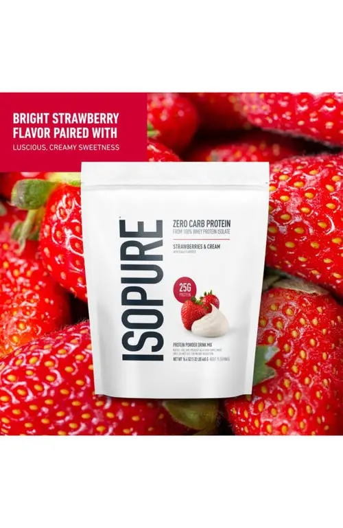 ISOPURE Zero Carb Strawberries And Cream Whey Protein Isolate Powder
