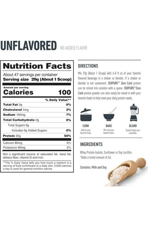 ISOPURE Zero Carb High Protein Whey Isolate Powder