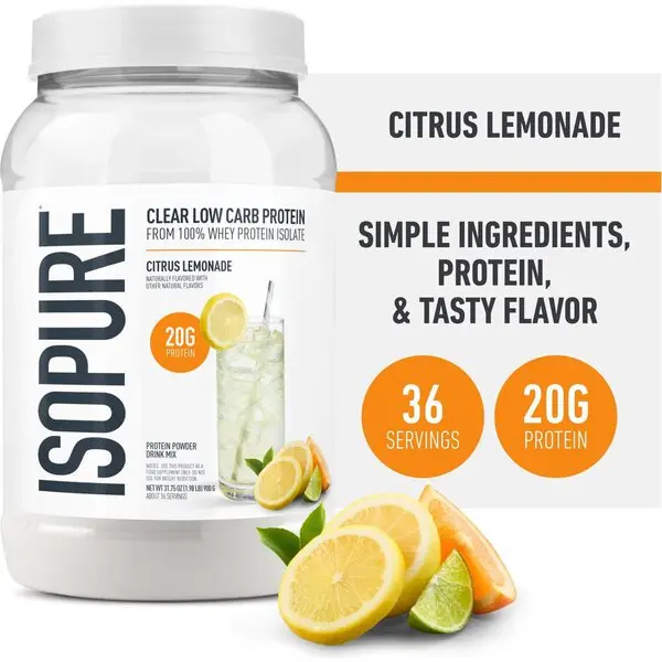 ISOPURE Infusions 100% Whey Protein Isolate Citrus Lemonade Powder - None