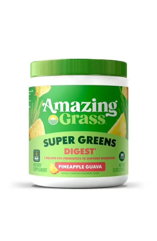 AMAZING GRASS Super Greens Digest Powder Pineapple Guava 30 Servings - None
