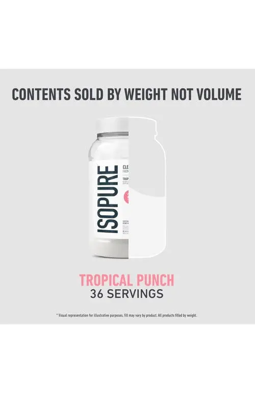 ISOPURE Infusions Clear Whey Protein Isolate Powder Tropical Punch
