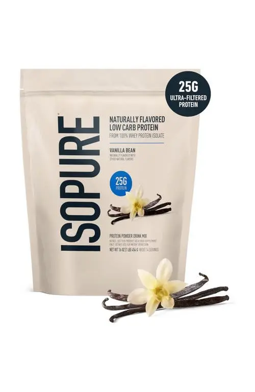 ISOPURE Low Carb Pure Whey Isolate Protein Powder Vanilla Bean