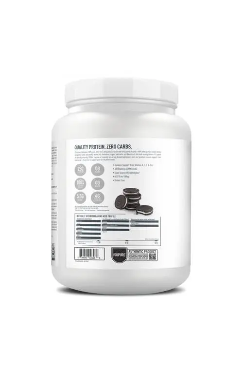 ISOPURE Zero Carb Pure Whey Isolate Protein Powder Cookies And Cream