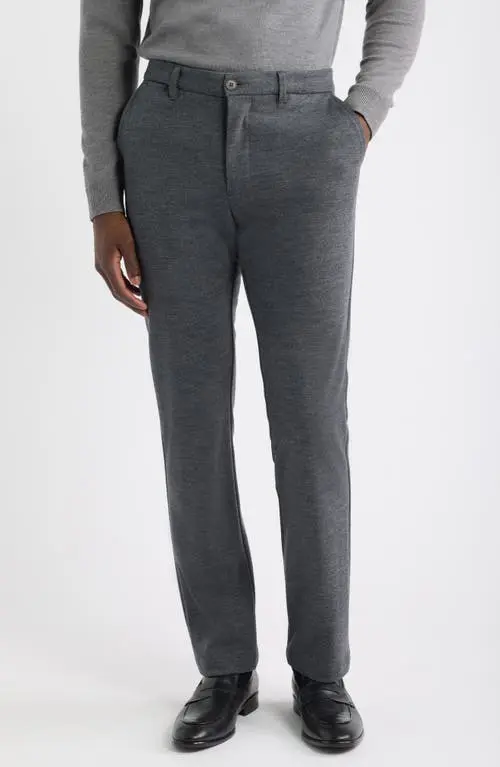 Bugatchi Flat Front Wool Blend Chino Pants - Anthracite