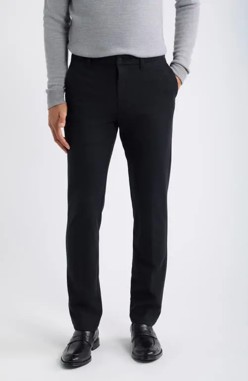 Bugatchi Flat Front Wool Blend Chino Pants - Black