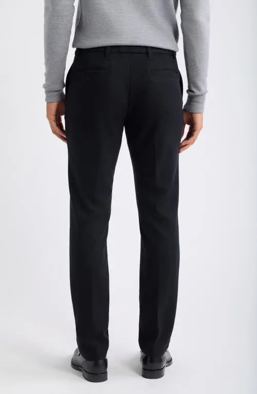 Bugatchi Flat Front Wool Blend Chino Pants - Black