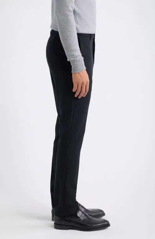 Bugatchi Flat Front Wool Blend Chino Pants - Black