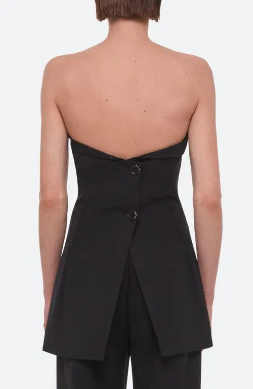 Helmut Lang Strapless Blazer Top With Flared Hem