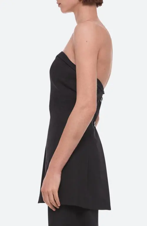 Helmut Lang Strapless Blazer Top With Flared Hem