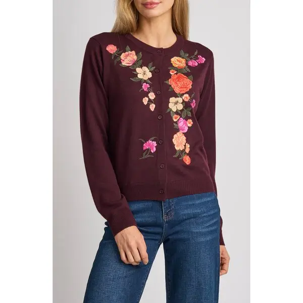 Ted Baker London Elain Flowers Embroidered Cardigan