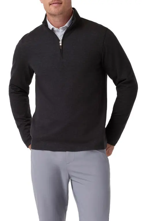 Mizzen+main Quarter Zip Sweater - Black Heather