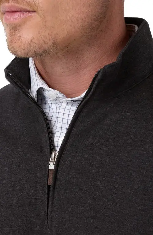 Mizzen+main Quarter Zip Sweater - Black Heather