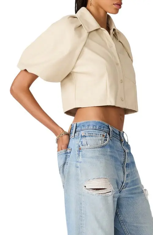 Steve Madden Reece Puff Sleeve Crop Shirt