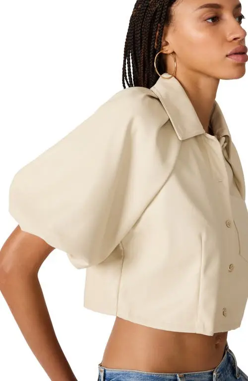 Steve Madden Reece Puff Sleeve Crop Shirt