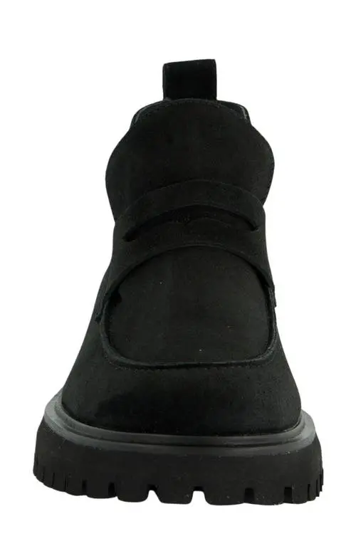 Paul Green Leather Ankle Bootie - Black Suede