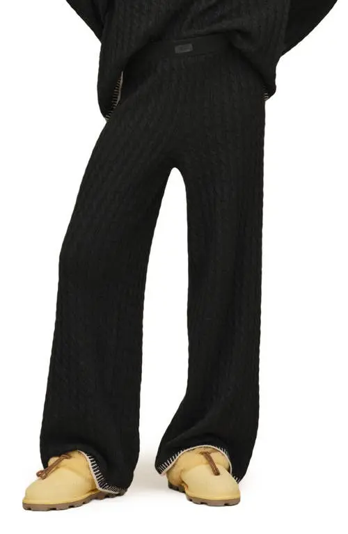 UGG Rylynn Cable Knit Straight Leg Pants - Black