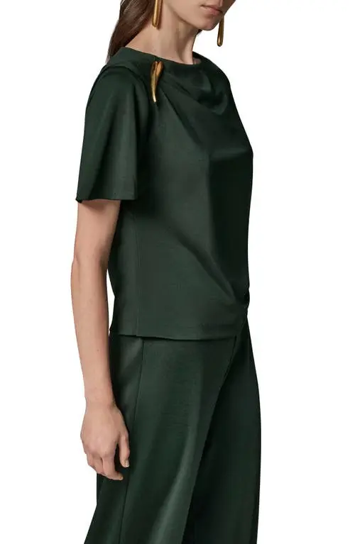 Donna Karan New York Ruched Neck Satin Top