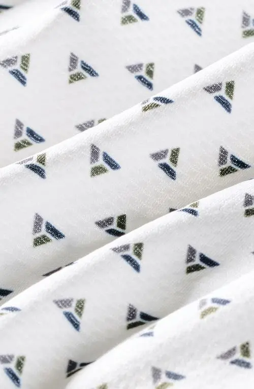 Mizzen+main Halyard Trim Fit Triangle Print Short Sleeve Performance Button-up Shirt