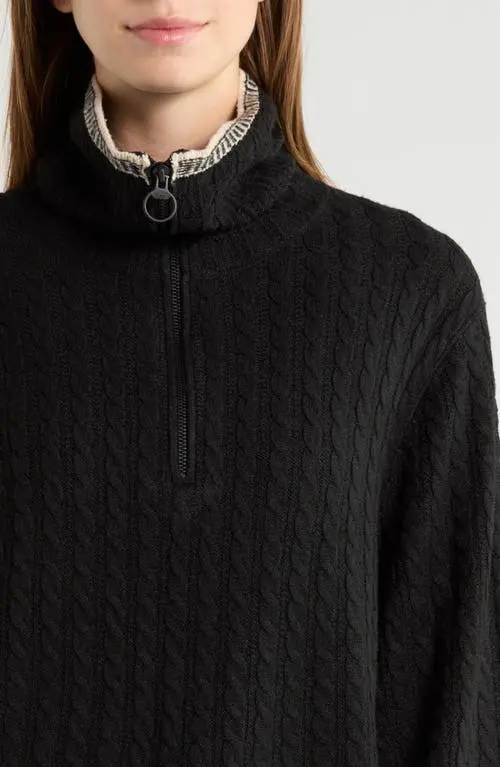UGG Rylynn Quarter Zip Cable Knit Sweater - Black