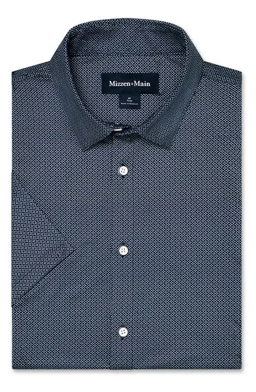 Mizzen+main Halyard Trim Fit Floral Short Sleeve Performance Button-up Shirt