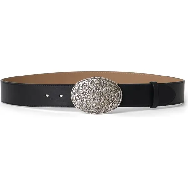 B-low The Belt Carter Colt Leather Belt - Black Silver