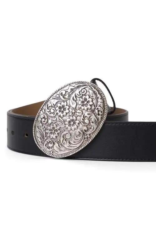 B-low The Belt Carter Colt Leather Belt - Black Silver