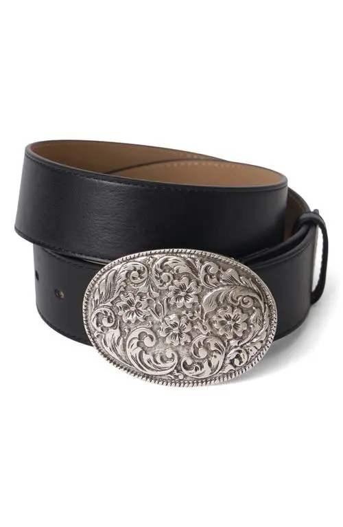 B-low The Belt Carter Colt Leather Belt - Black Silver