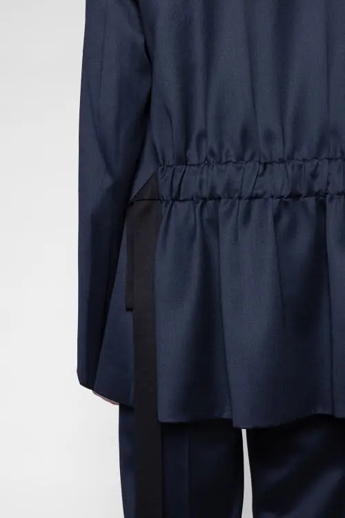 ROKSANDA Selma Gathered Back Satin Suit Jacket