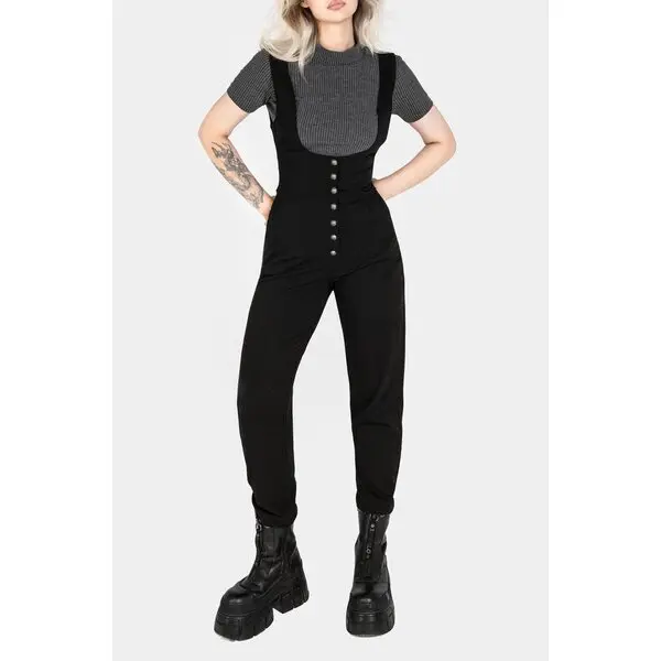 DISTURBIA Alicia Tailored Suspender Jumpsuit - Black