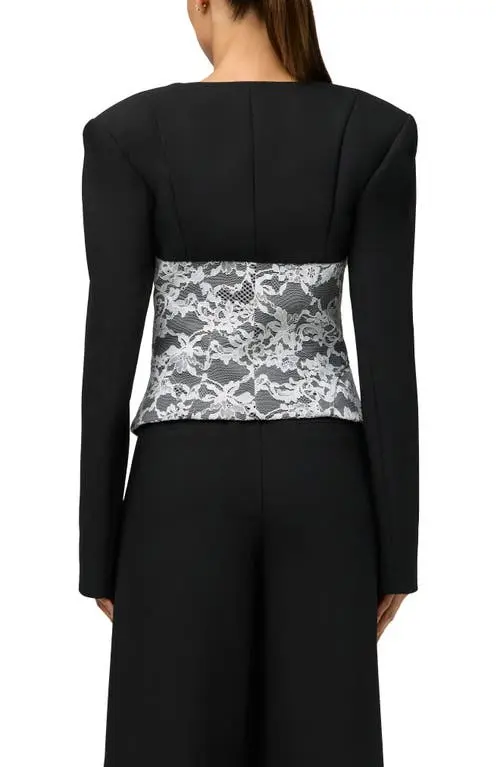 Naked Wardrobe Stretch Lace Inset Blazer