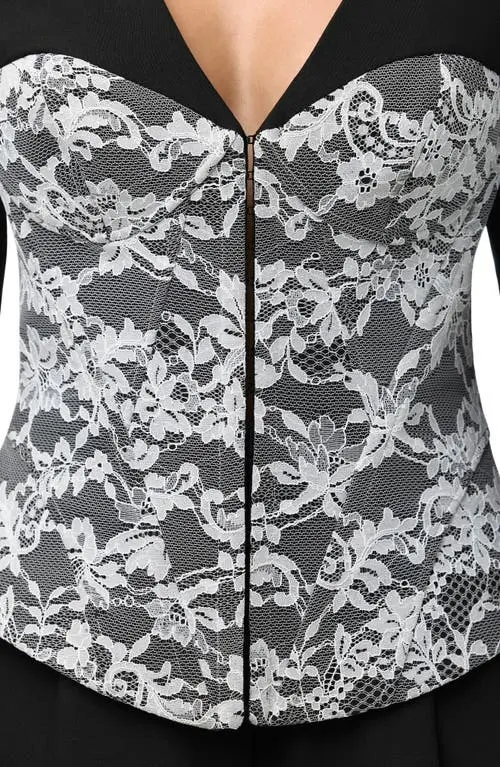 Naked Wardrobe Stretch Lace Inset Blazer