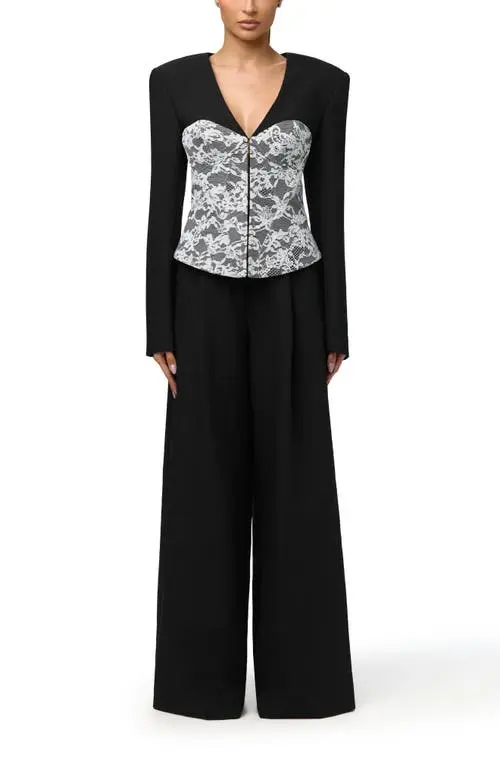 Naked Wardrobe Stretch Lace Inset Blazer