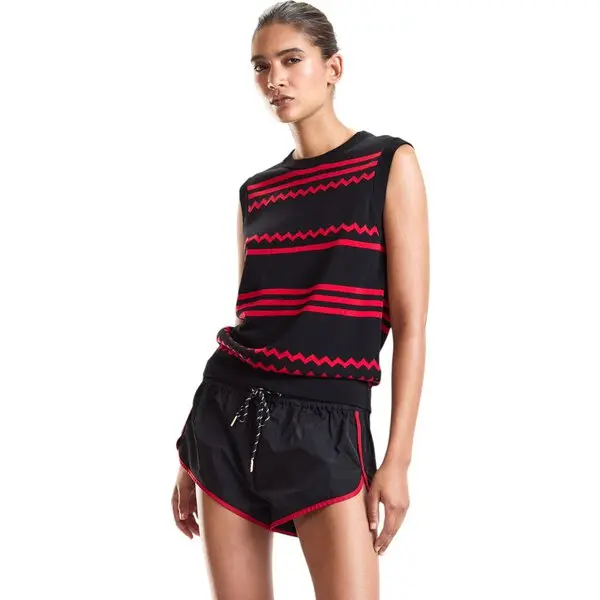 Cynthia Rowley Zigzag Knit Tank - Black