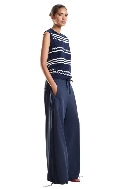 Cynthia Rowley Zigzag Knit Tank - Navy