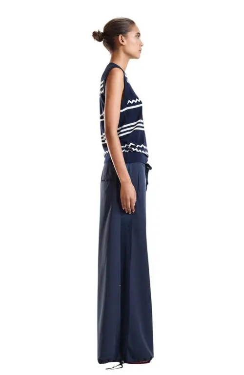 Cynthia Rowley Zigzag Knit Tank - Navy
