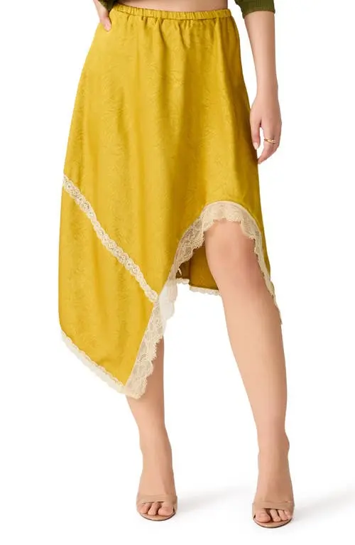 Steve Madden Sereena Lace Trim Asymmetric Skirt - Oilslick
