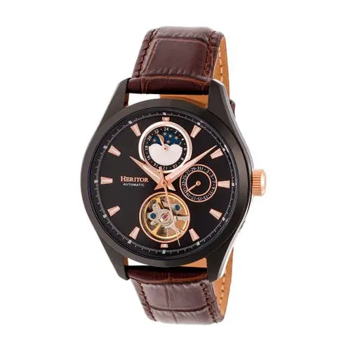 HERITOR AUTOMATIC Sebastian Semi-skeleton Automatic Watch - Brown