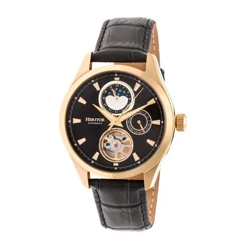 HERITOR AUTOMATIC Sebastian Semi-skeleton Automatic Watch - Gold