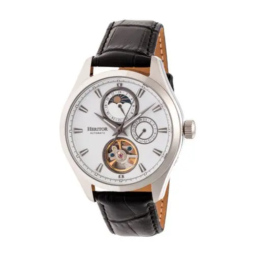 HERITOR AUTOMATIC Sebastian Semi-skeleton Automatic Watch - White