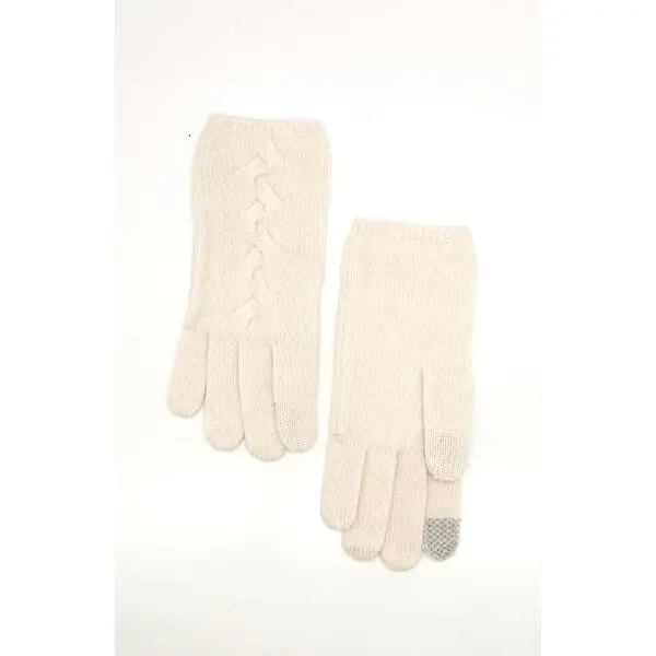 Portolano Cashmere Tech Gloves - Chalk