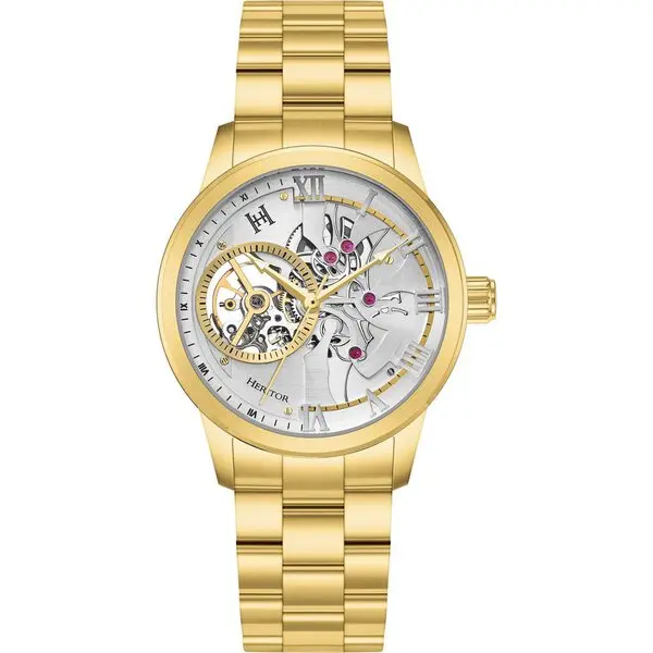 HERITOR AUTOMATIC August Semi-skeleton Automatic Watch - Gold