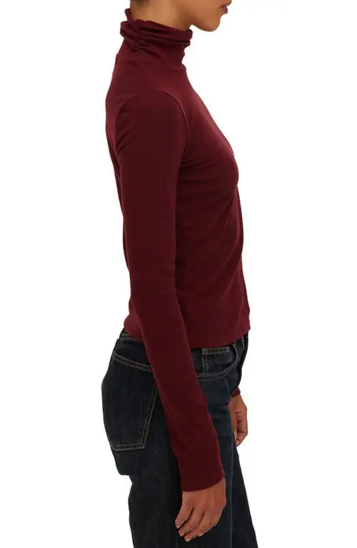 PROJECT SOCIAL T Franklin" Turtleneck Knit Top - Dark Cherry