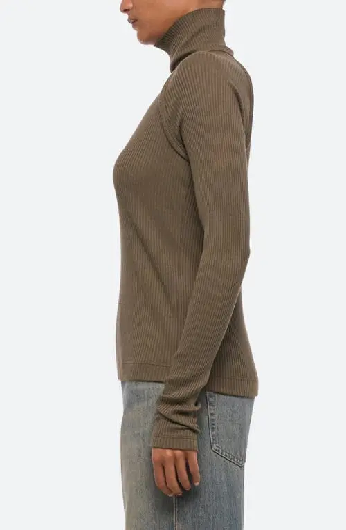 Helmut Lang Layered Rib Turtleneck Top - Kalamata